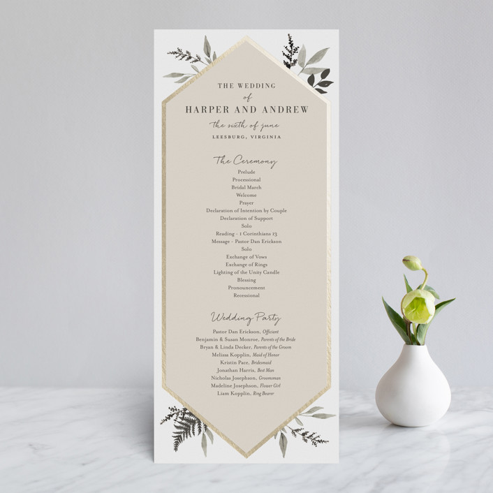 Shade Garden Foil-Pressed Wedding Programs by Robin Ott | Minted