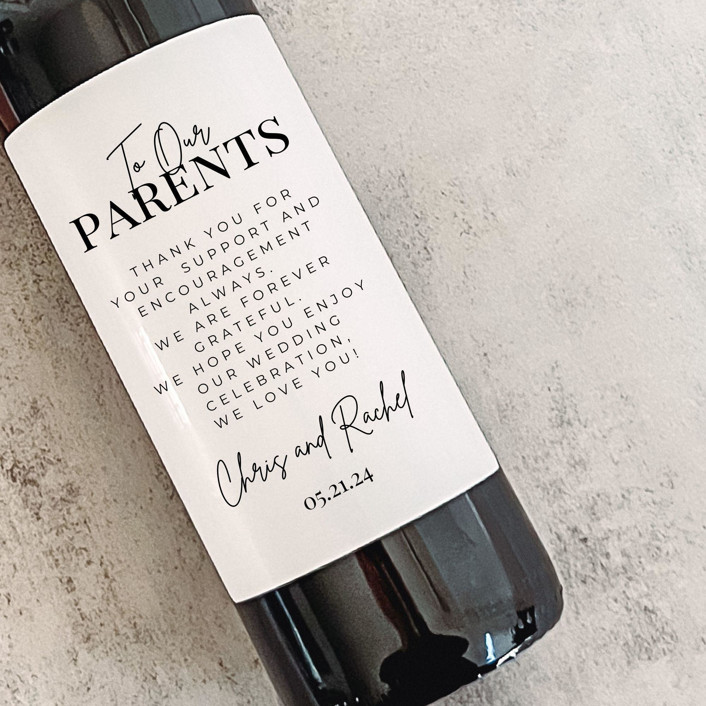 Personalized Parents Gift Wine Label Gifts for Parents by The Pretty ...