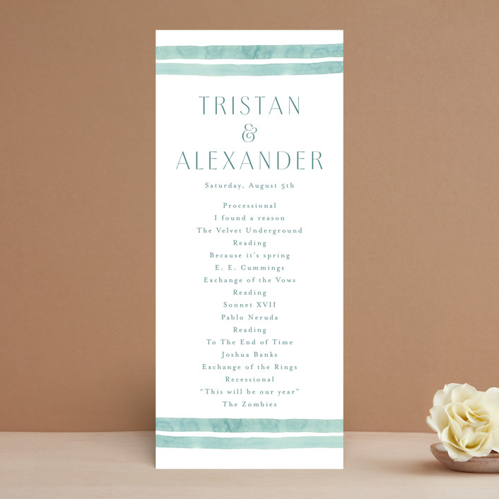 Tidal Stripe Wedding Programs by Katharine Watson | Minted