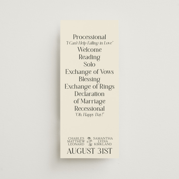 Floral Emblem Wedding Programs by Baumbirdy | Minted