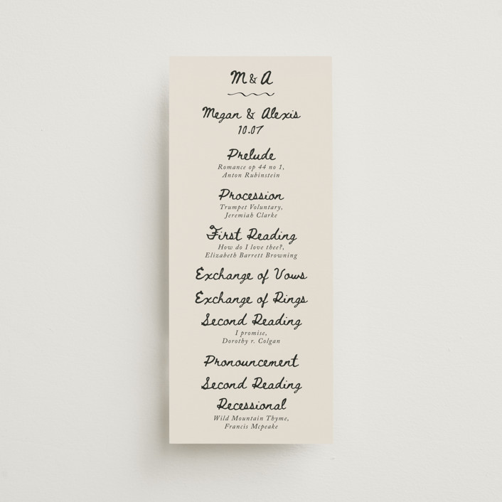 simple monogram Wedding Programs by Cass Loh | Minted