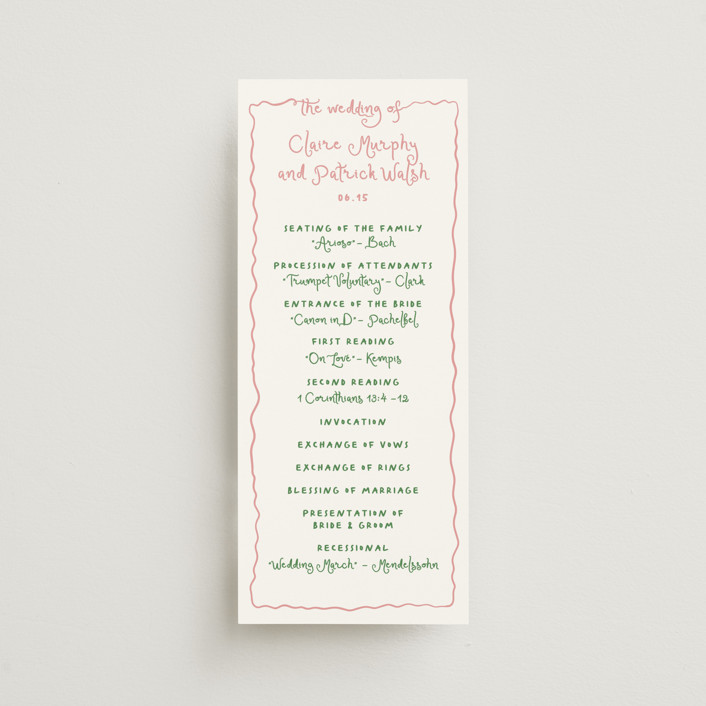 Squiggly type Wedding Programs by Creo Study | Minted