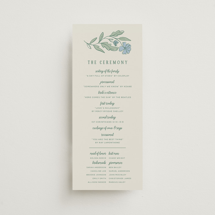 Botanical Wedding Programs by Kelly Watkins | Minted