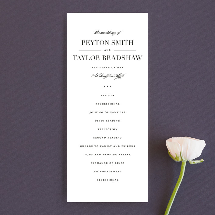 Classic Wedding Programs by Lauren Chism | Minted