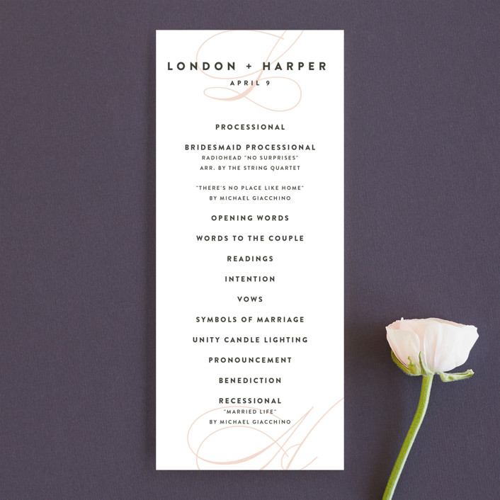 Twirl Monogram B Wedding Programs by Ariel Rutland | Minted