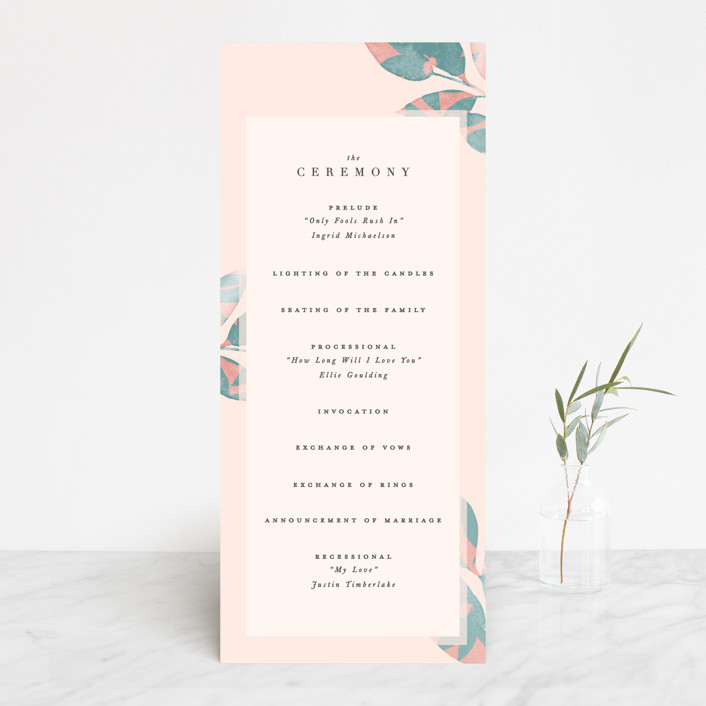 Boho botanics Wedding Programs by Creo Study | Minted