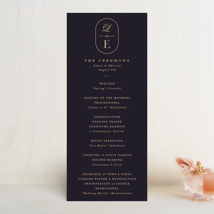 Monogram a la Mode Wedding Programs by Hooray Creative | Minted