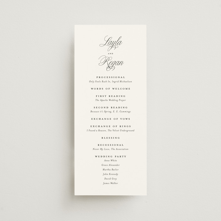 Simply Classic Wedding Programs by Laura Hamm | Minted