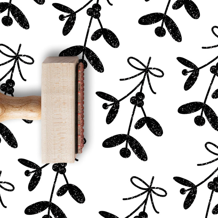 Mistletoe & Holly Rubber Stamp Rubber Stamps by Alyssa Cook | Minted