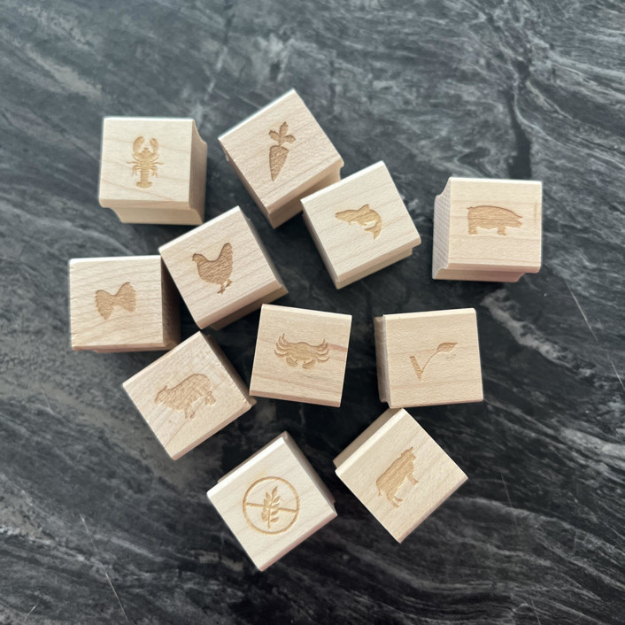 Meal Choice Rubber Stamp for Place Cards - Multiple Options Rubber ...