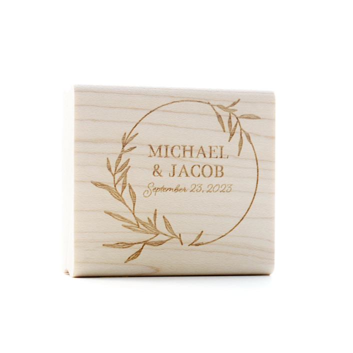 Personalized Wedding Wreath Stamp Rubber Stamps by Paper Sushi | Minted