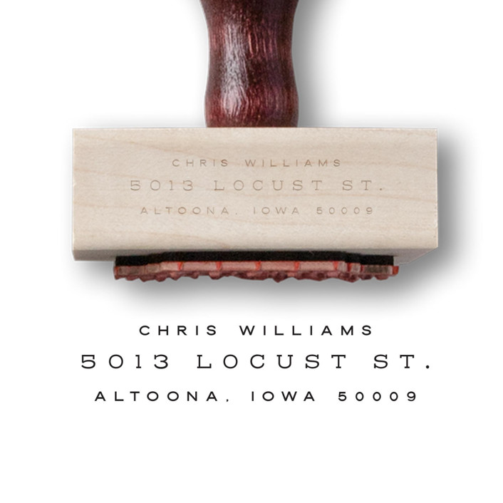 Custom Return Address Stamp | Mid Century Modern | Wooden Rubber Stamp ...