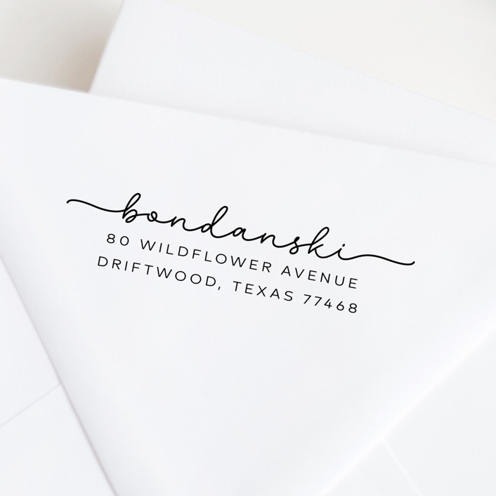 Modern script Custom Address Stamp | Self Inking Address Stamps by Sara ...