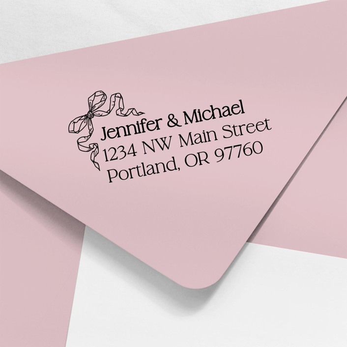 Ribbon Address Stamp Address Stamps by Paper Sushi | Minted