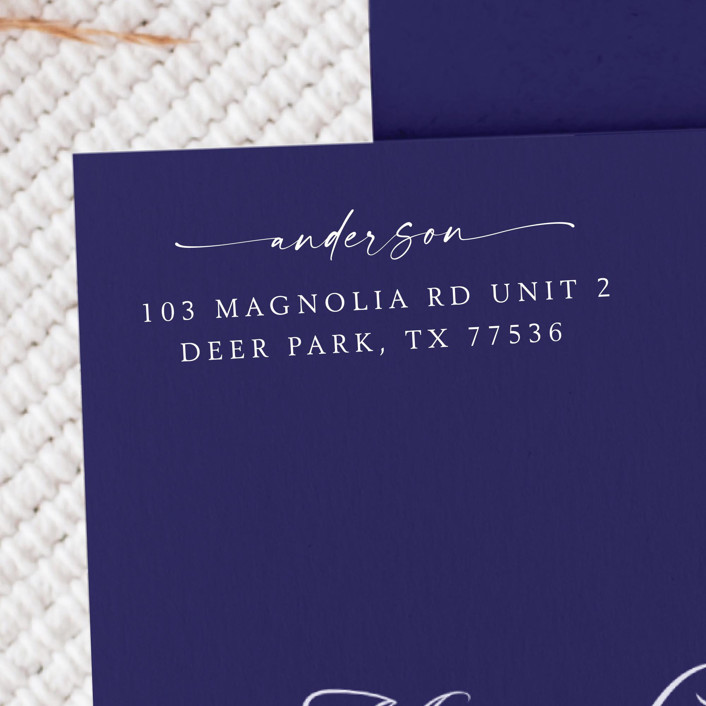 White Ink Elegant Family Address Stamp Centered | Wooden Stamp Set ...