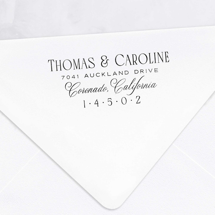 Romantic Modern Address Stamp | Customizable Stamp for Wedding ...