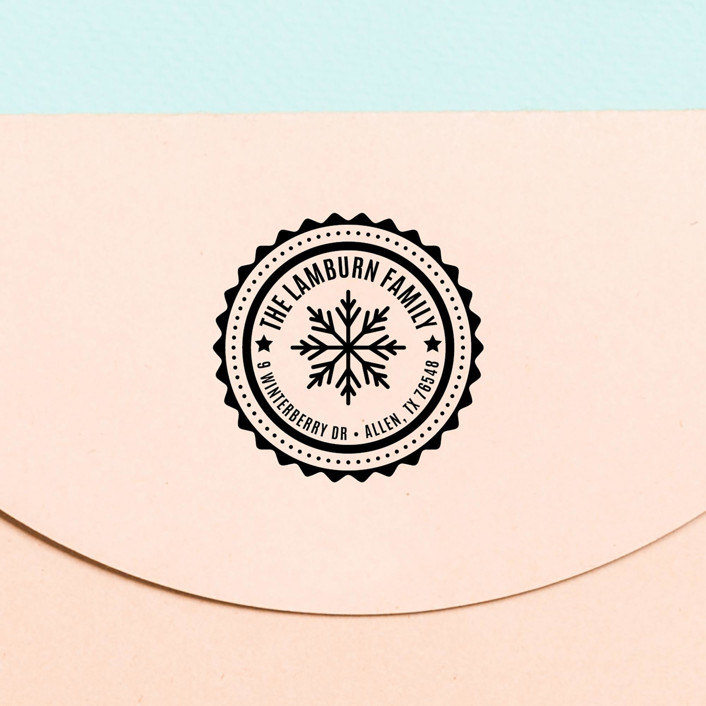 Custom Snowflake Return Address Stamp | Self-inking Stamp Address ...