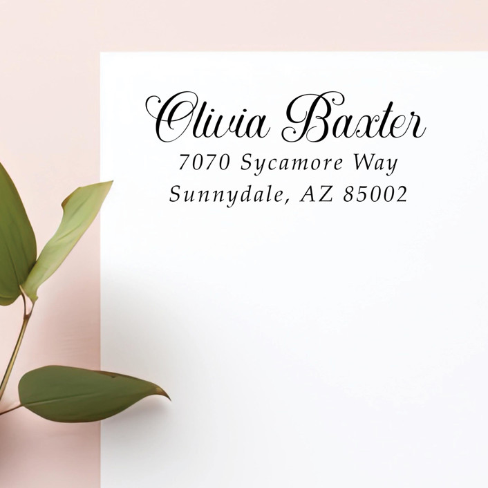 Custom Self-Inking Address Stamp with Elegant Script Address Stamps by ...