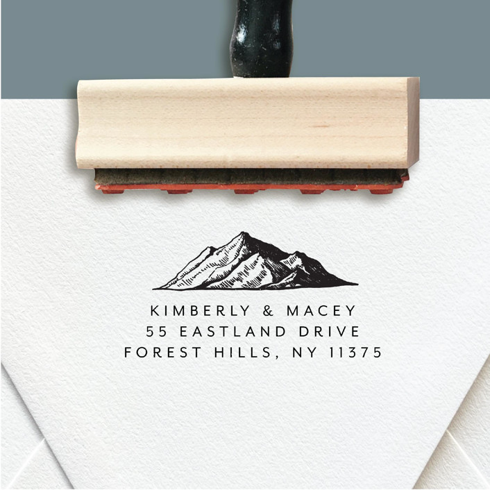 Custom Return Address Stamp | Outdoor Mountain Wedding Design Address ...