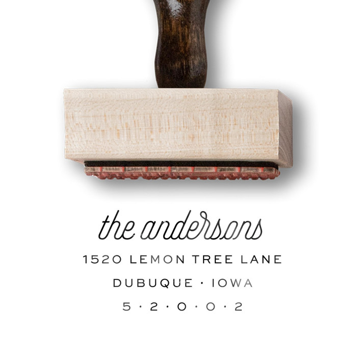 Custom Return Address Stamp | Modern Retro Stamp | Wooden Rubber Stamp ...