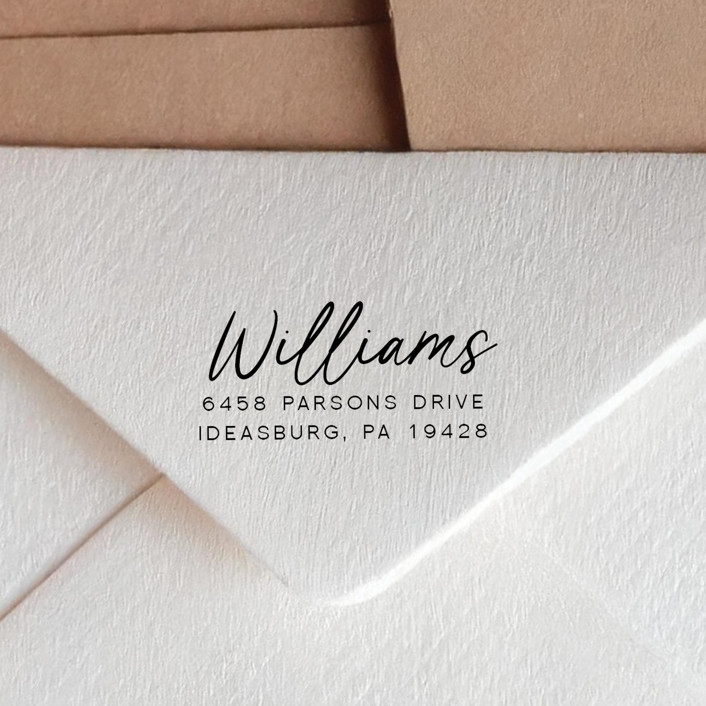 Simple Script Return Address Stamp | Self-Inking Address Stamps by Sara ...