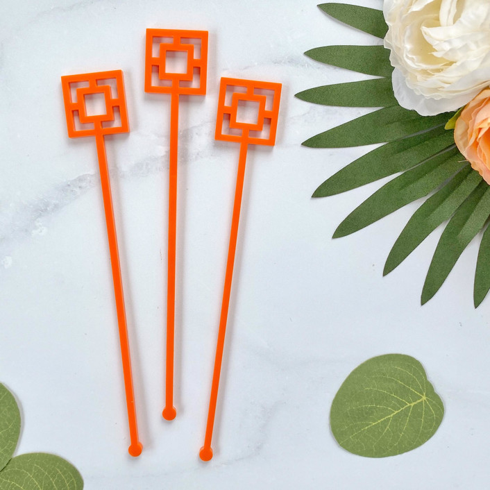 Breeze Block Stir Sticks - Orange (Set of 25) Wedding Serving and ...