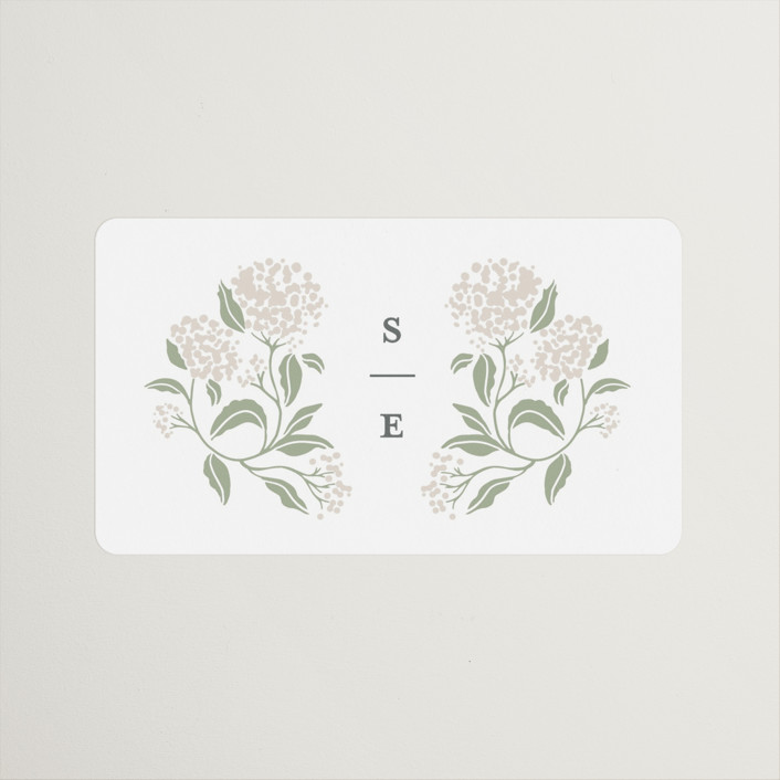 Shimmering Hydrangeas Wedding Favor Stickers by Susan Zinader | Minted