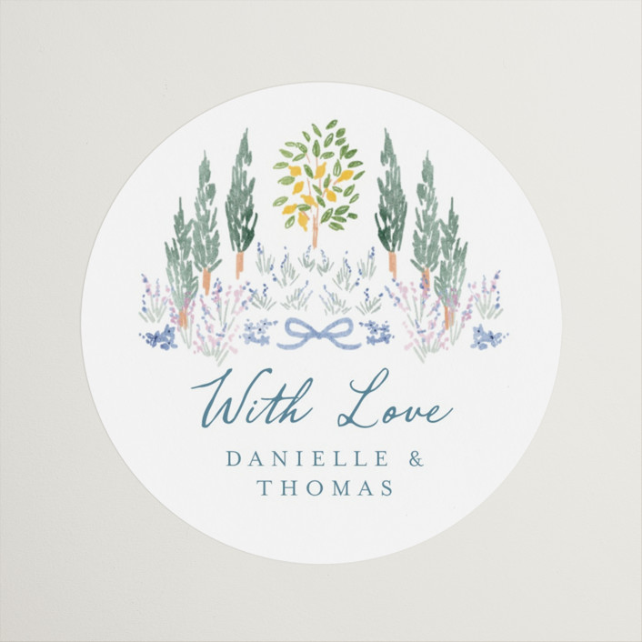 Vineyard Love Wedding Favor Stickers by Petra Kern | Minted