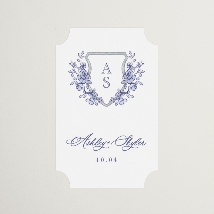 watercolor flowers crest Wedding Favor Stickers by Cass Loh | Minted