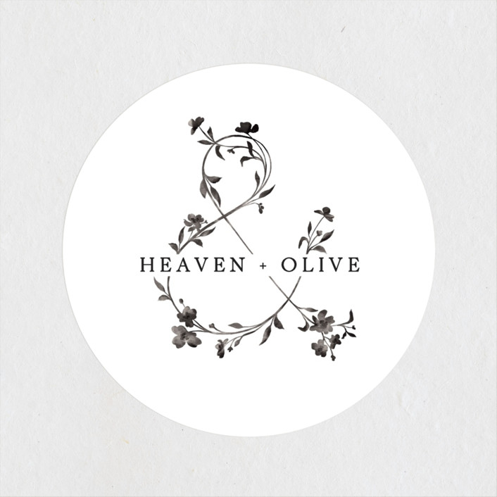 Floral Union Wedding Favor Stickers by Pati Cascino | Minted