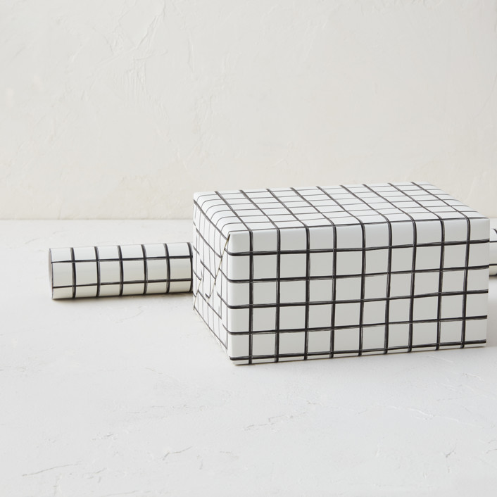 Modern Grid Wrapping Paper by Corinne Malesic | Minted
